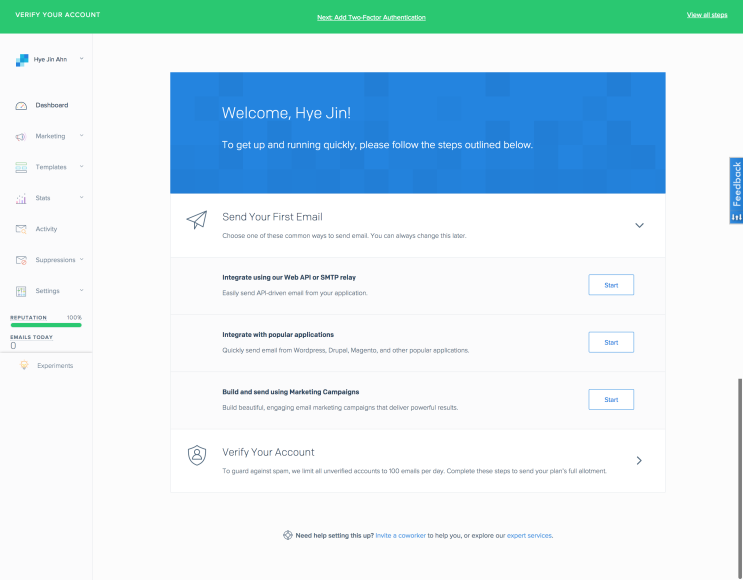 SendGrid API 연동 : 네이버 블로그
