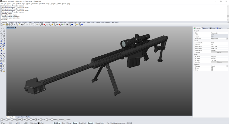 [ 밀리터리 ] Barrett M82A1 - 3D Modeling : 네이버 블로그