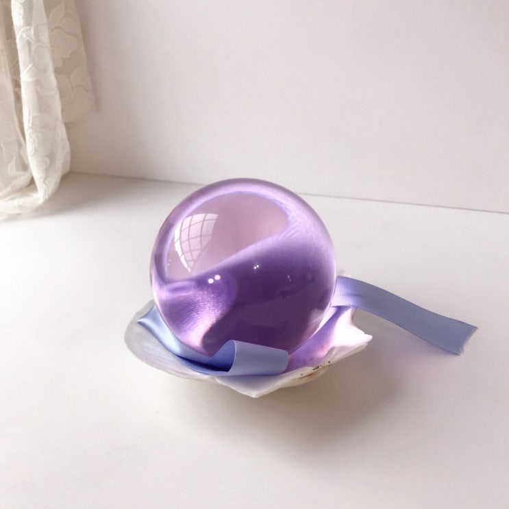 [Sold Out] vintage lilac crystal paperweight, 빈티지 문진, 빈티지 페이퍼웨이트, 라일락 ...