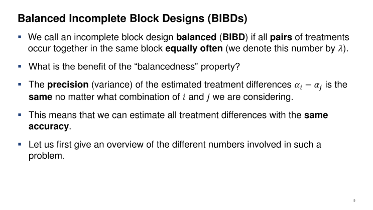 [ANOVA(분산분석)] Balanced Incomplete Block Designs (BIBDs) 란? : 네이버 블로그