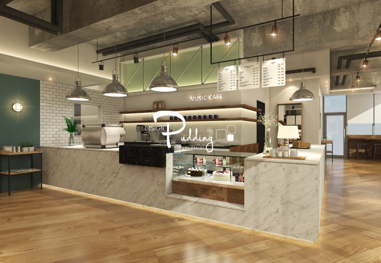 Cafe 뮤직 음악 카페 인테리어 디자인 설계 도면 카페평면도카페3d투시도 디자인푸딩 네이버 블로그
