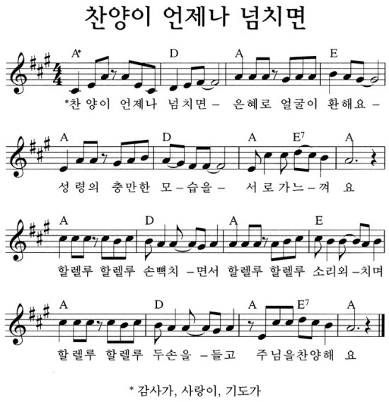 찬양이 언제나 넘치면 악보입니다 네이버 블로그
