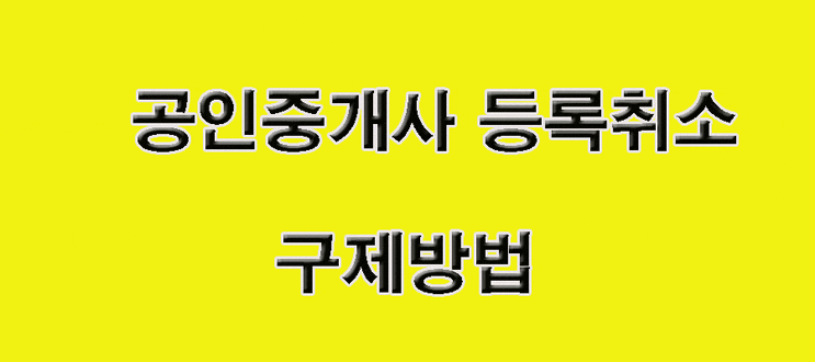 공인중개사 등록 취소 사유와 구제방법 네이버 블로그