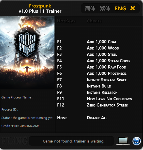 프로스트 펑크 트레이너 - Frost punk v1.0 +11 Trainer [FLiNG] : 네이버 블로그