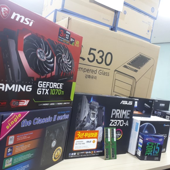 i5 8600K + ASUS Z370 PRIME-A + MSI GTX1070TI GAMING 조립리뷰!및 개봉기! 트리니티쿨러 화이트 LED 3RSYS L530 : 네이버 블로그