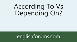 [grammar] According to냐 Depending on이냐 : 네이버 블로그