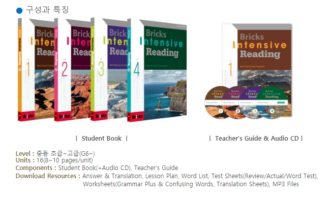 [영어총판 러닝북스] BRICKS INTENSIVE READING 1,2,3,4 브릭스인텐시브리딩 : 네이버 블로그