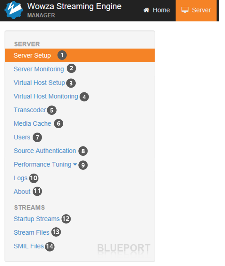 Wowza Streaming Engine Server 메뉴 : 네이버 블로그