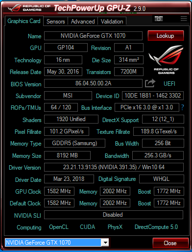 GPU-Z ROG 스킨 2.9.0 최신버전 그래픽카드 정보 확인 프로그램 : 네이버 블로그