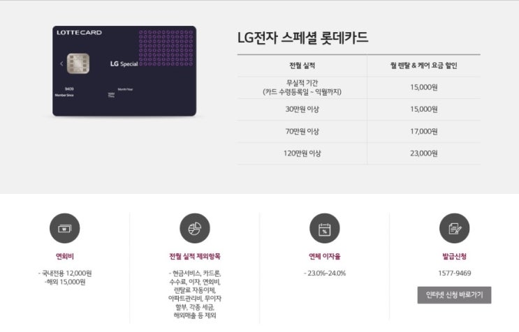 신용카드/ LG전자 스페셜 롯데카드. 렌탈비할인 : 네이버 블로그