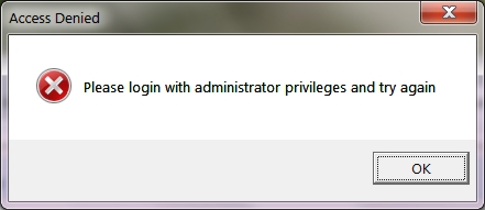 "Access Denied" "Please login with administrator privileges and try again" 라는 "접근거부" 경고 메세지가 뜰때 ...