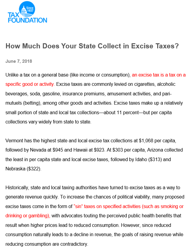 州별 Excise Tax (특별소비세) : 네이버 블로그