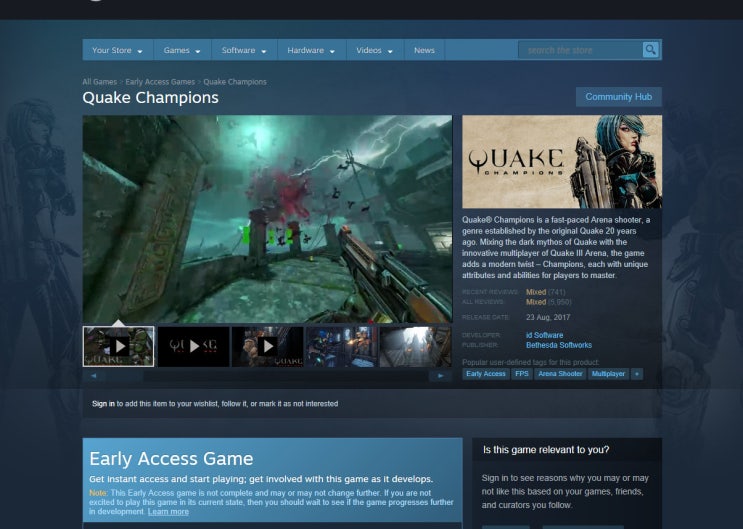 스팀 steam] Quake Champions 게임 무료 배포 : 네이버 블로그