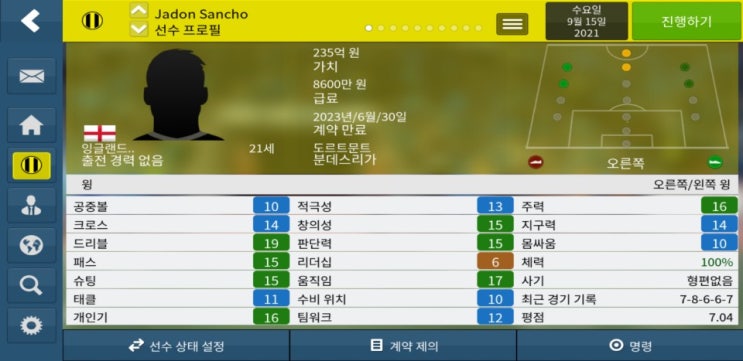 [FM2018(M)] "유망주 추천(측면 미드필더)-Jadon Sancho" : 네이버 블로그
