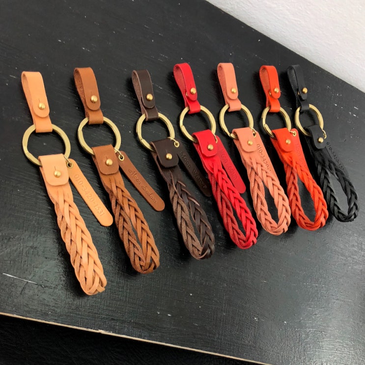 INFI- LEATHER KNOT KEY FOB/ KEY RING/매듭 가죽 스마트키홀더/자동차 키링 가죽 열쇠고리 ...