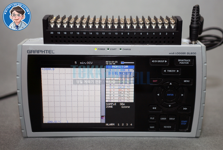 GRAPHTEC GL800 / 그라프텍 / 미니 데이터로거 / midi Logger / 200개 채널로 확장가능 / 중고 데이터 ...