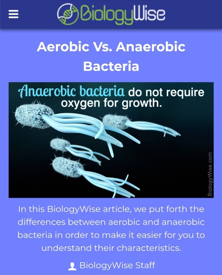 Aerobic vs Anaerobic bacteria : 네이버 블로그