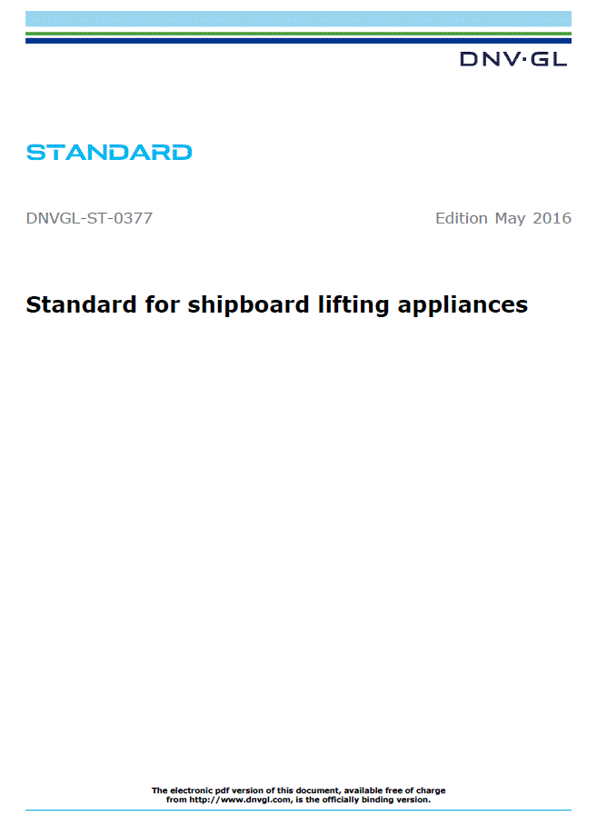 DNV-GL / Standard for shipboard lifting / DNVGL-ST-0377 : 네이버 블로그