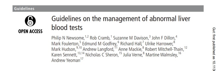 Guidelines on the management of abnormal liver blood tests, Gut 2018 ...