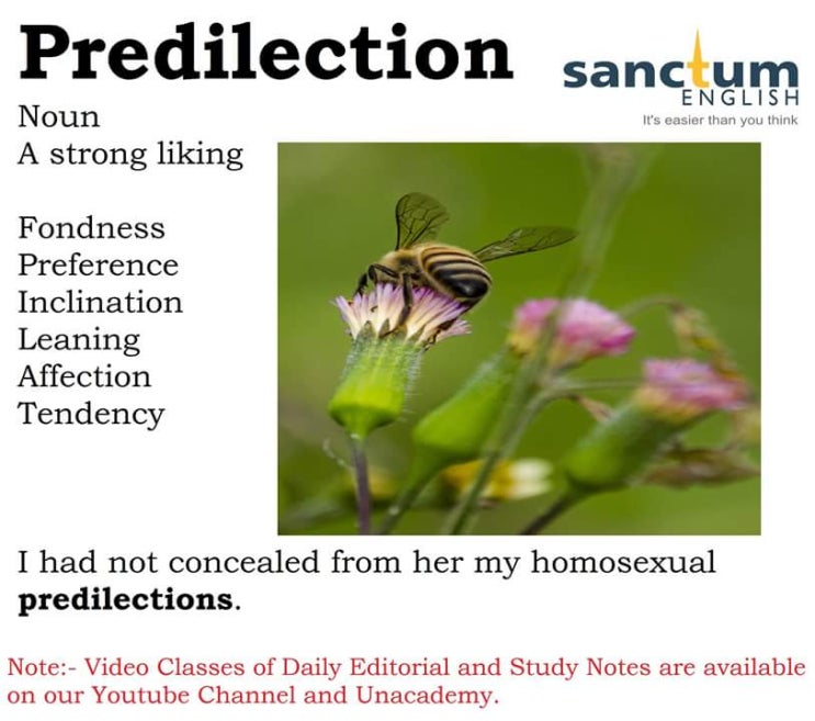 #predilection (…을) 매우 좋아함, 편애, 기호 | 영어단어 : 네이버 블로그