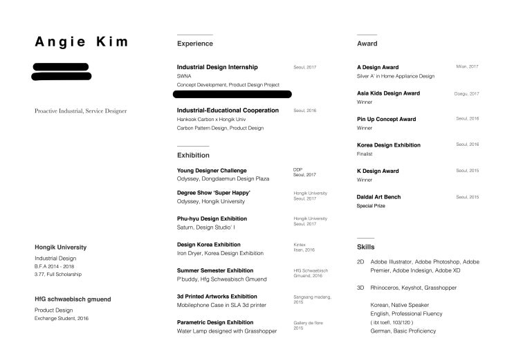 해외에서 디자인 인턴 구하는 법 02 / cv 쓰기 - How I landed Industrial design ...