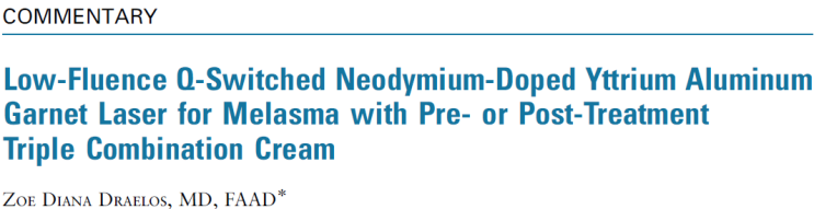 Low-Fluence Q1064 for Melasma with Pre- or Post-Treatment Triple ...