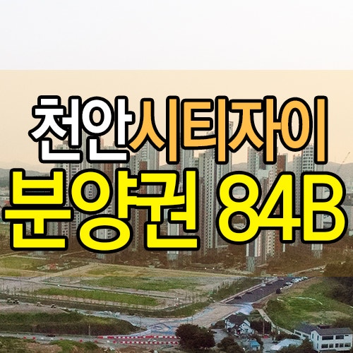 천안시티자이 84B타입 분양권 : 네이버 블로그