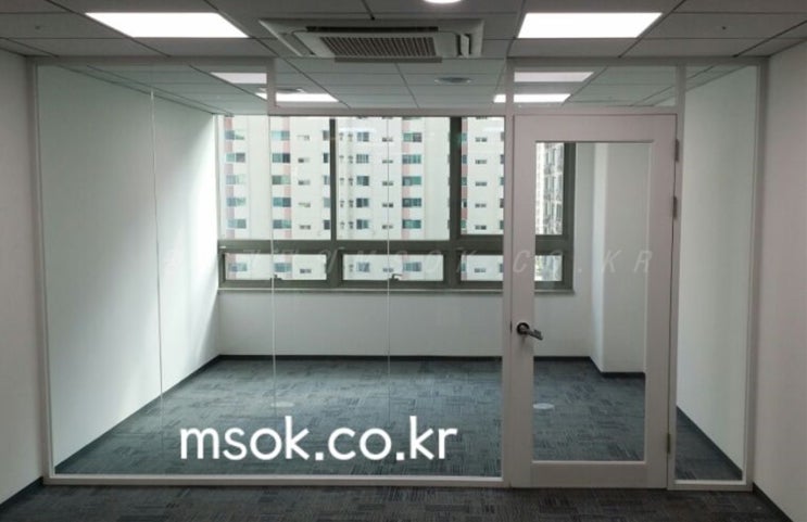 사무실 칸막이공사 에어컨이 걱정될때 유리칸막이공사로 간단하게 시공 : 네이버 블로그