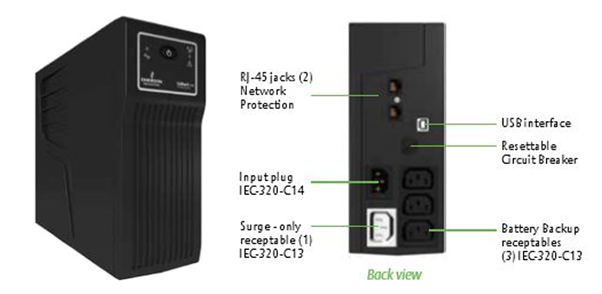 PC와 주변기기를 위한 최고의 전원보호 솔루션, 버티브의 리버트 PSP(Liebert® PSP) - 500VA UPS(무정전전원 ...
