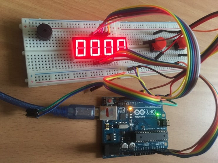 [아두이노] 4digit-FND 컨트롤 하기. 4자리 세그먼트 운용하기. 5641AH 컨트롤 하기. 스톱워치 만들기. #1 ...