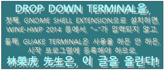 [나만의 Drop Down Terminal 만들기] 앗! 林榮虎 선생, 또, 천기누설! : 네이버 블로그