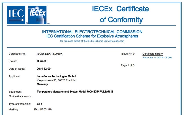 [IECEx ] Temperature Measurement System Model 7000-EXP PULSAR III : 네이버 블로그