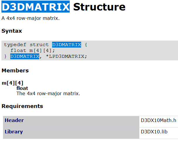 [DirectX 3D] Matrices : 네이버 블로그