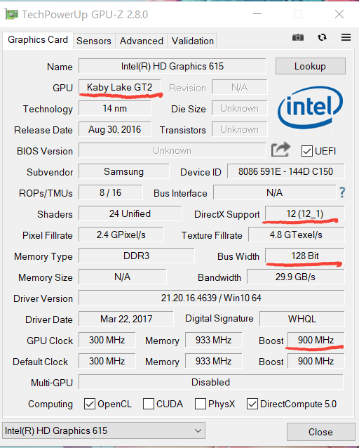 intel HD Graphics 615 성능 (인텔HD그래픽 615) : 네이버 블로그