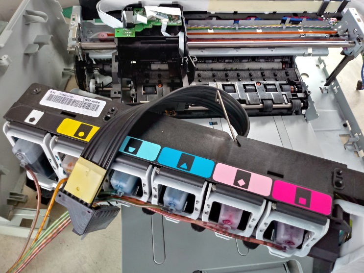 hp photosmart c6180_ 헤드 청소시 파란색이 새고, 용지걸림 수리[중고프린터/프린터수리/전산소모품판매] : 네이버 블로그