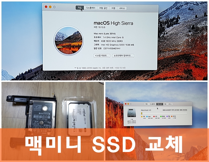 맥미니 SSD 교체, 1TB SSD로 업그레이드 : 네이버 블로그