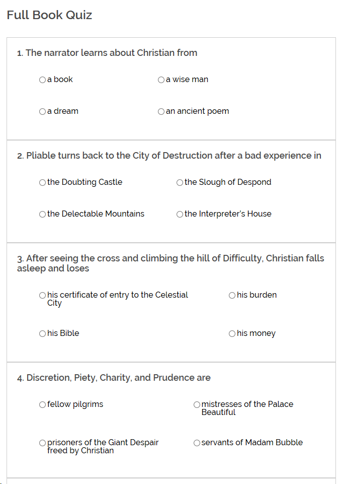 천로역정 퀴즈 Pilgrim's Progress Quiz : 네이버 블로그