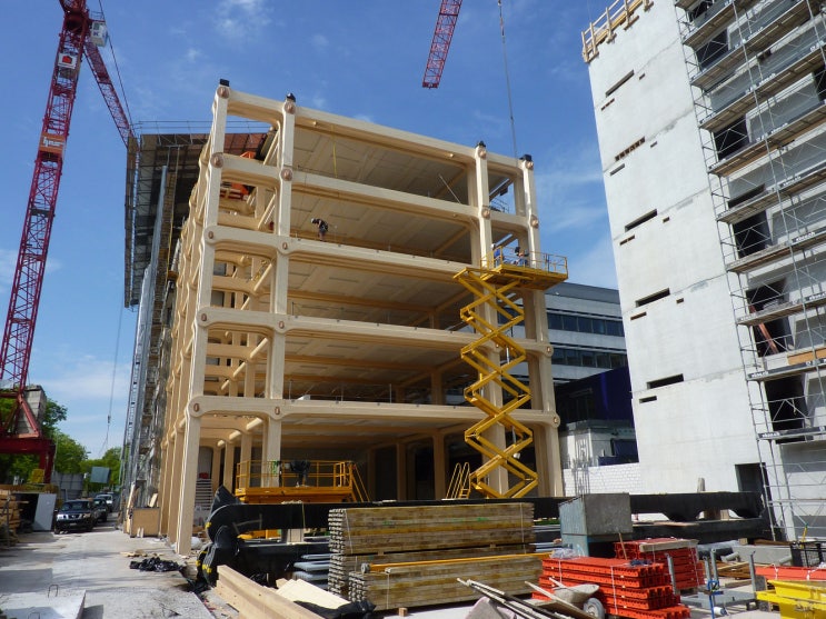 진보중인 건축 트렌드 원목 구조공법 건축_시게루반의 Tamedia Building : 네이버 블로그