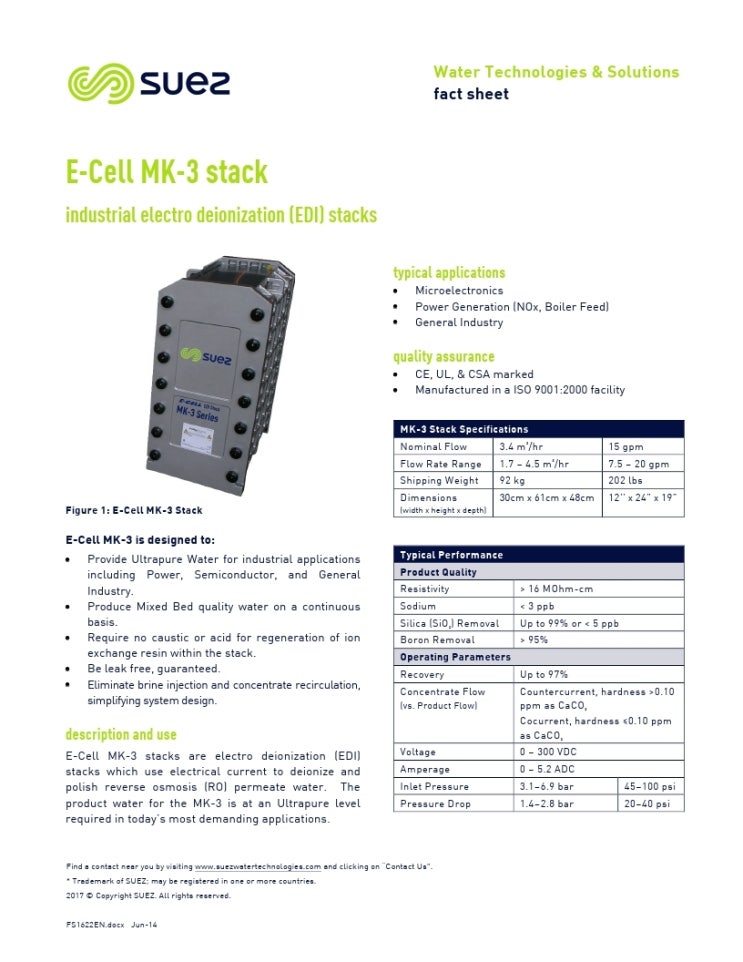 E-Cell MK-3 stack industrial electro deionization (EDI) stacks : 네이버 블로그