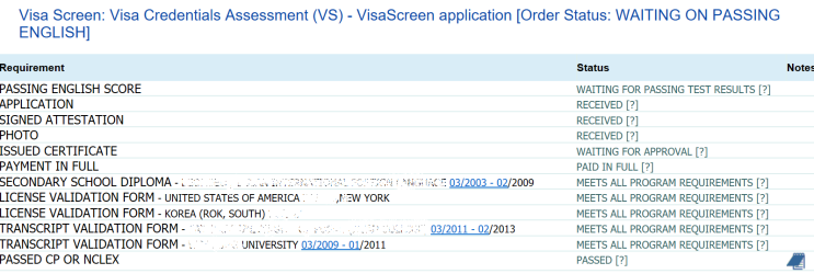 CGFNS 모든 서류 received됨, IELTS침 (Visa screen 준비) : 네이버 블로그