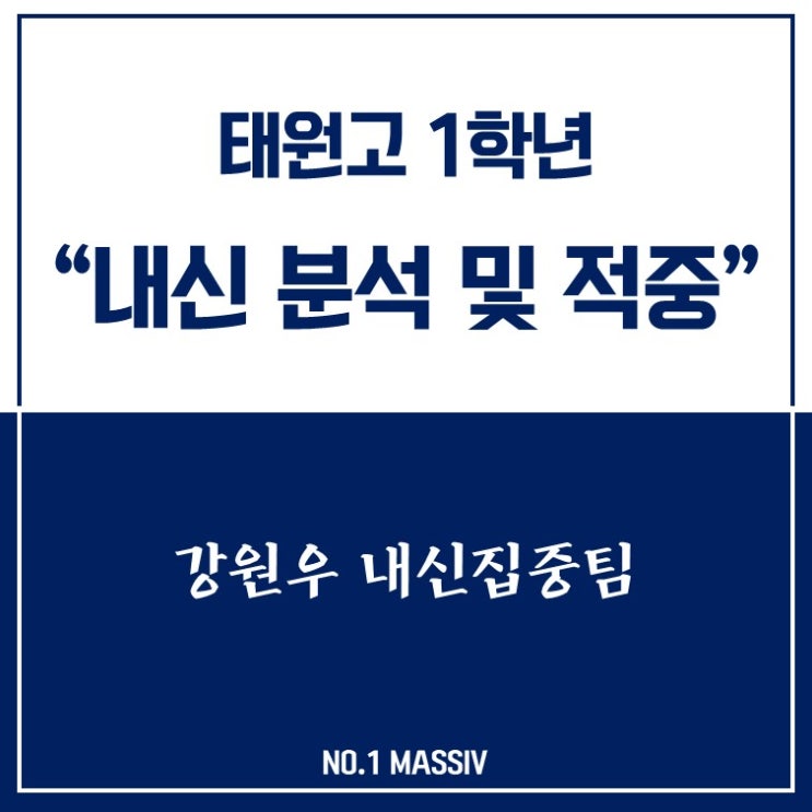 태원고 내신전문학원 분당 매시브 교평s학원 강원우 내신집중팀 내신 분석 및 적중 사례 네이버 블로그