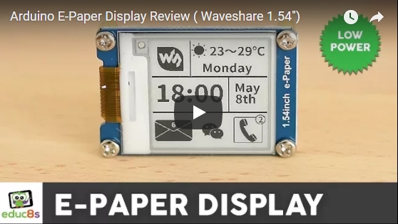 아두이노 E-Paper 액정 리뷰 영상 - Arduino E-Paper Display Review ( Waveshare 1.54 ...