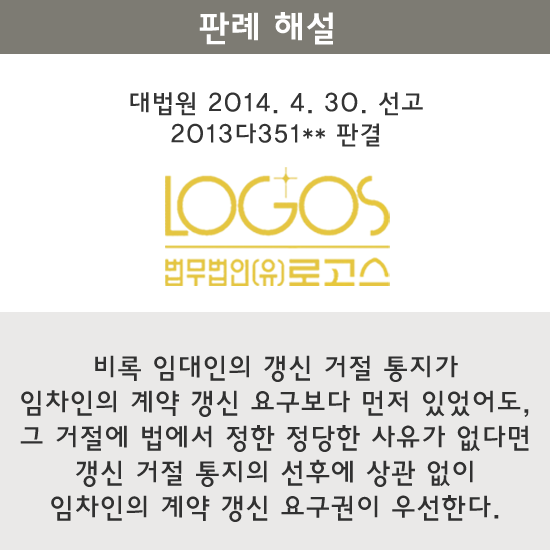 상가임대차보호법 갱신거절 갱신요구 임대인의 정당한 사유 없는 갱신 거절 통지가 임차인의 계약 갱신 요구보다 먼저