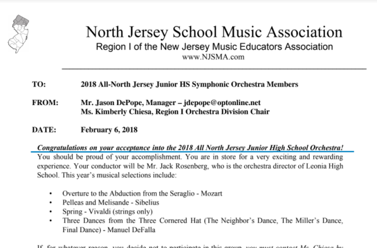 New Jersey Region1 Band & Orchestra Audition(2018.2.3) : 네이버 블로그