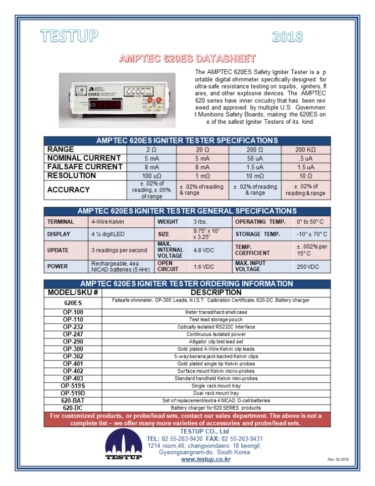 [AMPTEC] Igniter Testers / 앰프택 / 620ES / 점화 장치 테스터 / 제품 소개 / 매뉴얼 / 측정 ...