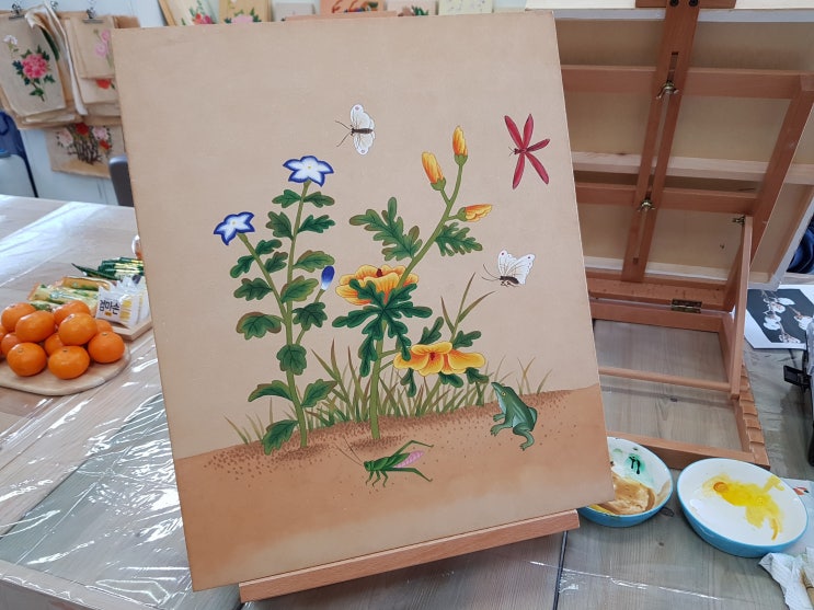 부산 민화 전 신사임당 초충도직장인 취미미술모던 민화현대 민화화명동 화실부산 화실화명동 한국화 배우기 네이버 블로그