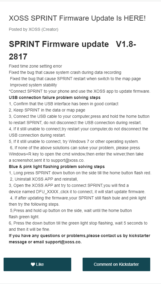 XOSS SPRINT Firmware Update 1.8 : 네이버 블로그