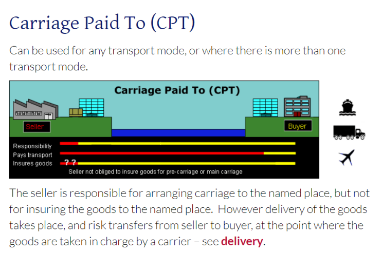 국제 무역 거래 조건 INCOTERMS 2010에서 CPT란 무엇인가? : 네이버 블로그
