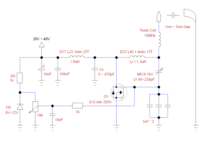 간단하고 강력한 고주파 테슬라코일 제작/회로도 (HFSSTC, 플라즈마 트위터 등) : 네이버 블로그