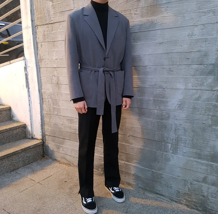 로브 블레이져모크넥남자 와이드팬츠 코디반스 올드스쿨 유뱅의 데일리룩 블로그 네이버 블로그